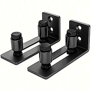 SMARTSTANDARD Sliding Barn Door Bottom Adjustable Floor Guide Roller, Black, Smoothly and Quietly, Easy to Install (2 Rollers) 2PCS