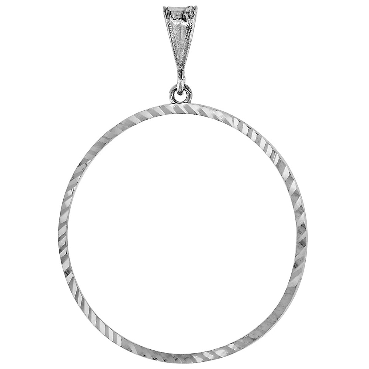 Sterling Silver Mexican Cien Pesos Bezel 39 mm Coins Prong Back Diamond Cut Coin NOT Included