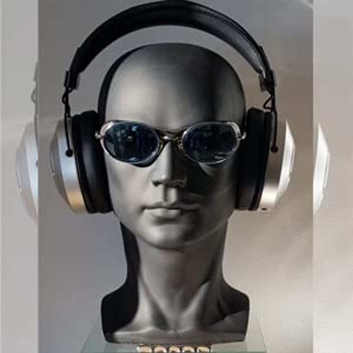 MIAOMANZI PVC Mannequin Head Black Male Manikin Dummy Stand Model Display Hat Scarf Wigs Hair Glasses Hat Beauty Styling Tool (Matte black)