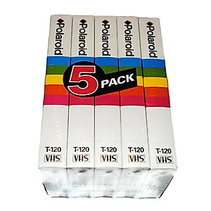 Polaroid T-120 Blank VHS Tapes Supercolor Video Cassette 5 Pack - 6 Hours each