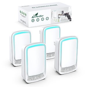 air purifier (4 Pack) Negative air ionizer for home use,filterless mobile air ionizer,negative ion deodorization,mini air purifier for home,office,pets,smokers,toilet,bathroom