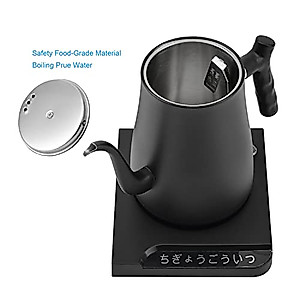 T-magitic Gooseneck Electric Kettle 1 liter,100% Stainless Steel Electric Tea Kettle with Auto Shut - Off Protection, Pour Over Coffee Kettle for Coffee and Tea-Copper (White)