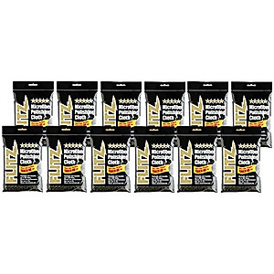 Flitz MC200-12A-12PK Thick 'n Thirsty Silver 16" x 16" Microfiber Cloth, 12-Pack