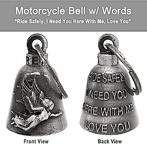 Dream Apparel Motorcycle Bell for Bikers Women Men W/ Hanger, Biker Bell for Riders, Good Luck Riding Bell Spirit Bell Moto Accessories