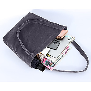 TCHH-DayUp Large Corduroy Tote Bag for Women Girl Casual Work Shoulder Handbags Cute Canvas Purse Grey