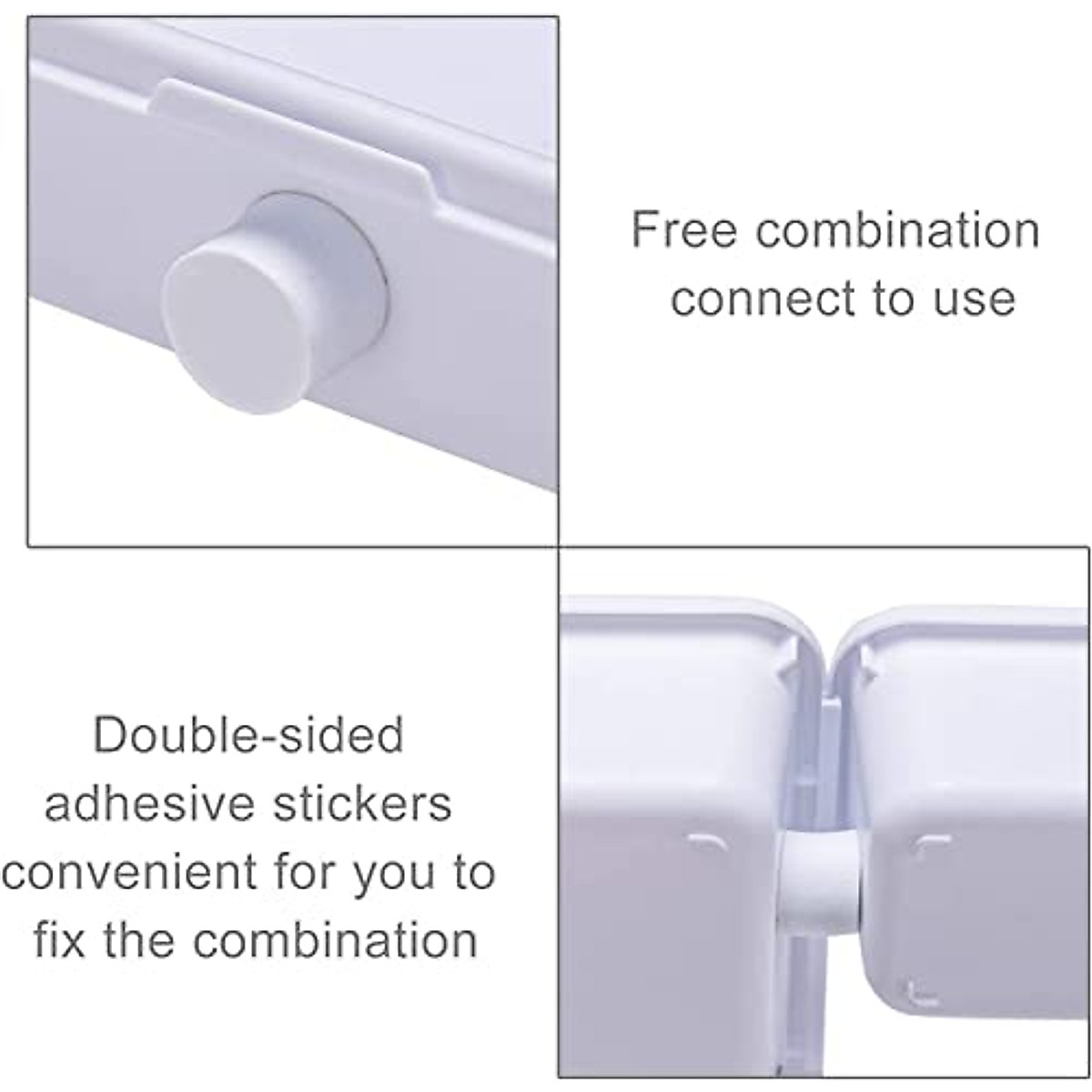 Desk Drawer Organizer Tray Set, 6 Pieces Plastic Interlocking Organizer Bins for Divider and Storage Office Storage Bins Container for Kitchen Bathroom Makeup Office Vanity Bedroom Dresser White