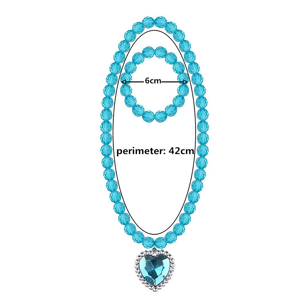 Minelife 4 Sets Princess Pretend Jewelry Princess Necklace/Bracelet Jewelry, Princess Jewel Necklaces Dress Up Necklace Bracelet for Party Favor Birthday Gift Pretend Play