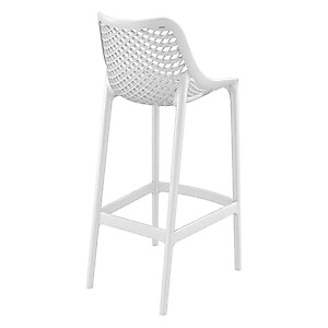 Home Square Polypropylene Patio Bar Stool in White - Set of 2