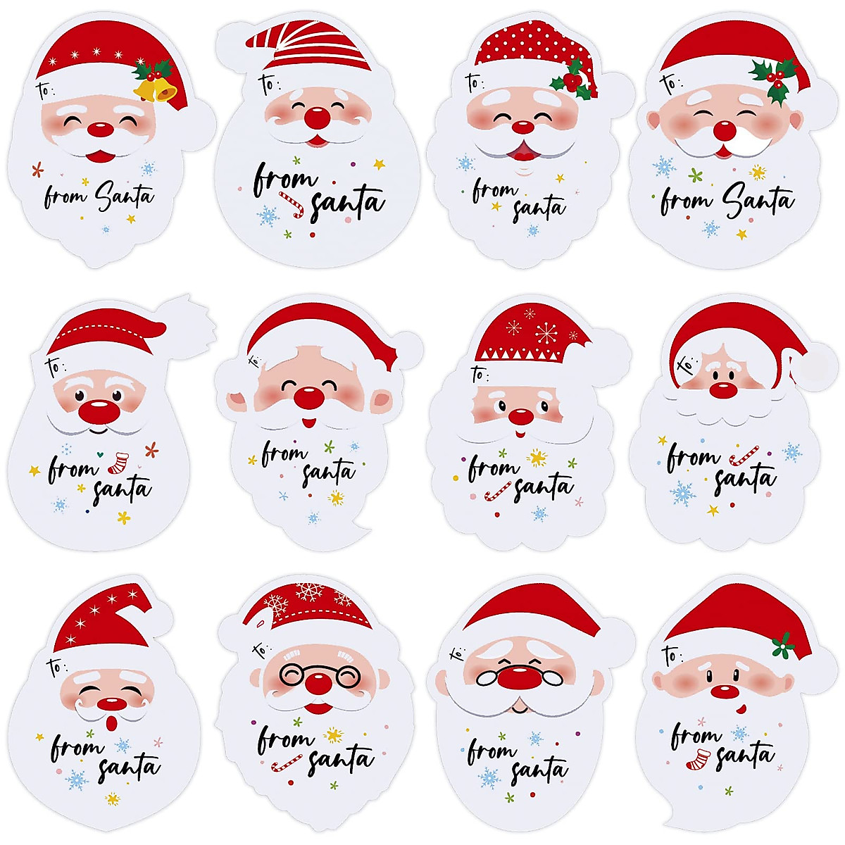 216 Sheets 'from Santa' Tag Stickers Christmas Santa Sticker Christmas Labels Stickers Name Tag Stickers Xmas Gifts Stickers for Holiday Festive Wrapping Party Favors