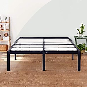 Olee Sleep 14 Inch Tall T-3000 Ultra Wood Slat Steel / Non-Slip Bed Frame
