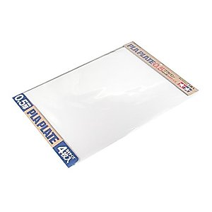 Tamiya 70123 Plastic Plate 0.5 mm, Pack of 4, 257 x 364 mm, White