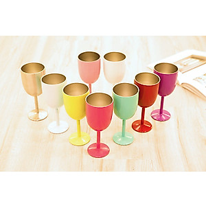 AMZUShome Stainless Steel Wine Glasses Cups.Double Walled Vacuum Insulated Wine Tumbler With Lid and Straw.Friendship,Christmas,Birthday Gifts for Women Men Friends Dad Mom(10oz Light Pink)