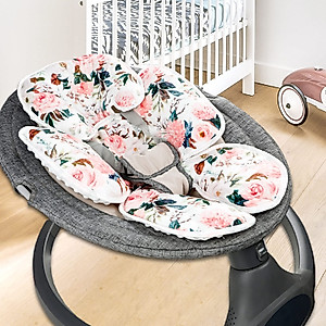 DILIMI Infant Car Seat Insert, 2-in-1 Carseat Head Support for Newborn, Soft Baby Head Support for Car Seat, Stroller, Bouncers, Pink Flower