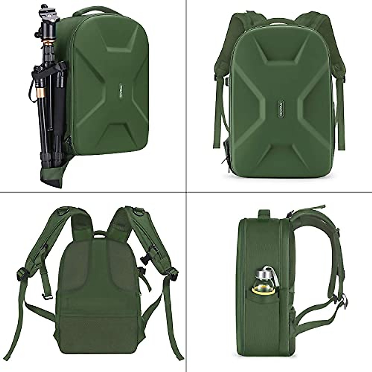MOSISO Camera Backpack, DSLR/SLR/Mirrorless Photography Camera Bag 15-16 inch Waterproof Hardshell Case with Tripod Holder&Laptop Compartment Compatible with Canon/Nikon/Sony, Army Green