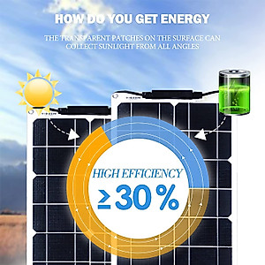 Solar Panel Kit 12-24V PET 400W 2X 200W Solar Panels ，Flexible Solar Panel ，Suitable for Rv, Ship, Camping, Caravan