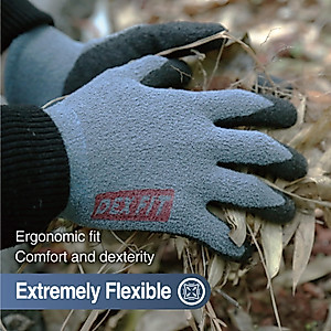DEX FIT Work Gloves for Cold Weather NR450 - Warm Fleece, Firm Nitrile Coated Grip, Lightweight & Flexible, Ideal for Outdoor Winter Work, Men and Women, Machine Washable; Black 7 (S) 3 Pairs