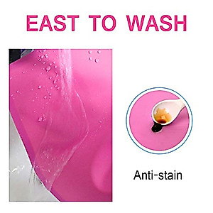 Placemats for Kids, Silicone Baby Placemats for Toddler Children Reusable Non-Slip Large Silicone Sheets for Crafts Resin Jewelry Casting Table Mats, 2 Pack, Purple/Pink