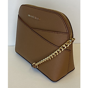 Michael Kors MICHAEL Michael Kors Jet Set Travel MD Dome XCross Crossbody bundled with SM TZ Coinpouch Purse Hook (Luggage/Signature MK Brown)