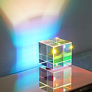 25mm Optical Glass X-Cube Prism RGB Dispersion Prism Physics and Decoration Light Spectrum Educational Model Photography Props