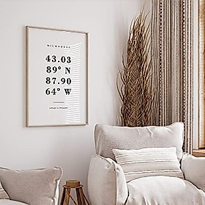 Dear Mapper Milwaukee United States View Abstract Road Modern Map Art Minimalist Painting Black and White Canvas Line Art Print Poster Art Line Paintings Home Decor (Set of 3 Unframed) (12x16inch)