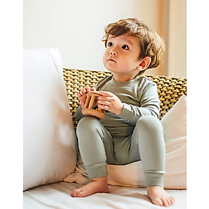 VAENAIT BABY Kids Long Sleeve Modal Sleepwear Pajamas 2pcs Set Modal Mint S