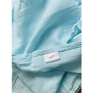 Baby Swaddle Blanket Unisex Muslin Wrap Soft Receiving Blanket for Boys and Girls Large 47 x 47 inches Light Blue