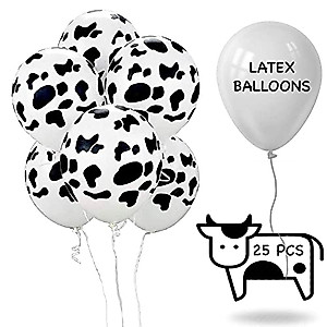 25 PCS Cow Balloons Funny Cow Print Balloons For Children's Party Western Cowboy Theme for Kids Birthday Party Favor Supplies Decorations