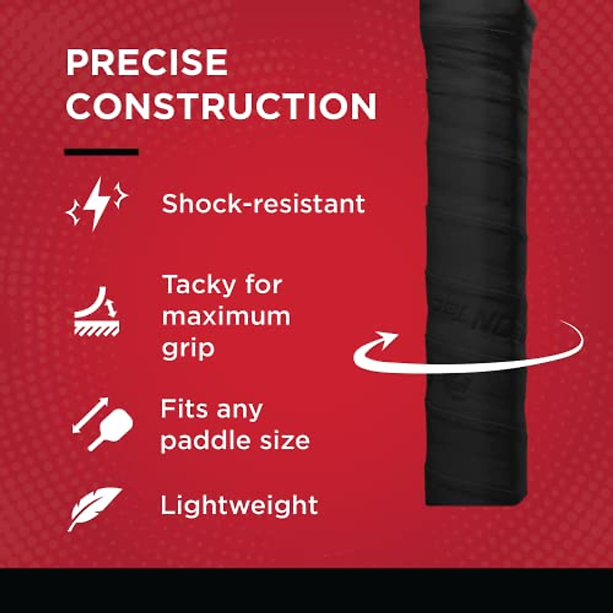 Gamma Sports Pickleball Supreme Overgrip, Black