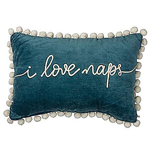 Primitives by Kathy Home Décor Pillow, 1 Count (Pack of 1), Blue, White