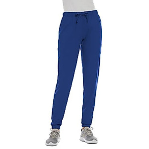 Jogger Scrub Pants for Women 5 Pocket 4-Way Stretch Elastic Waistband Elements EL9315 (Galaxy Blue, X-Small)