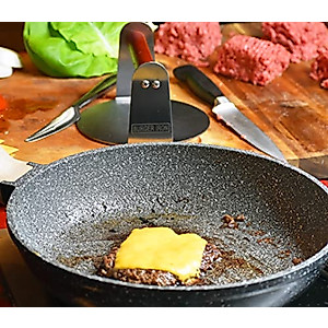 The Burger Iron | Burger Smasher | Extra Wide 6" Round Stainless Steel Smashed Burger Press