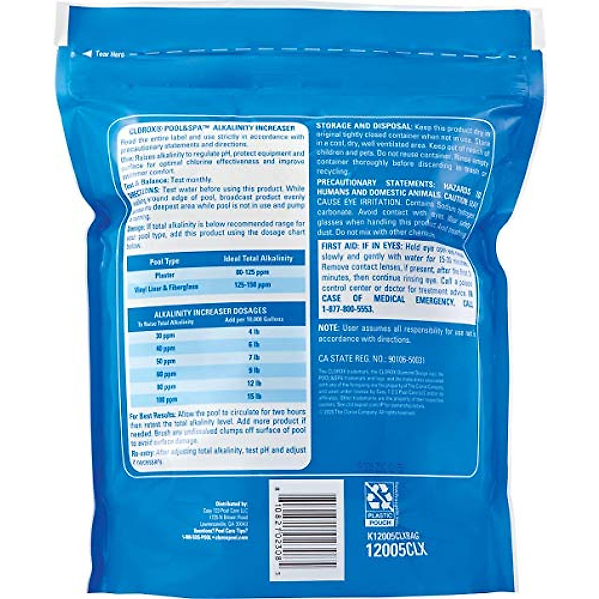 CLOROX Pool&Spa Alkalinity Increaser, Keeps pH Balanced, 5LB