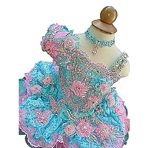 M_RAC Infant Girls' Flowers Mini Gowns Tutu Pageant Cupcake Dresses 6M