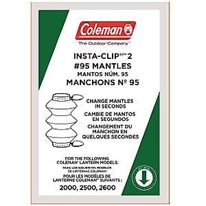Coleman #95 Insta-Clip Accordion Shape Mantle 2-packs of 2 (4 Total Mantles)