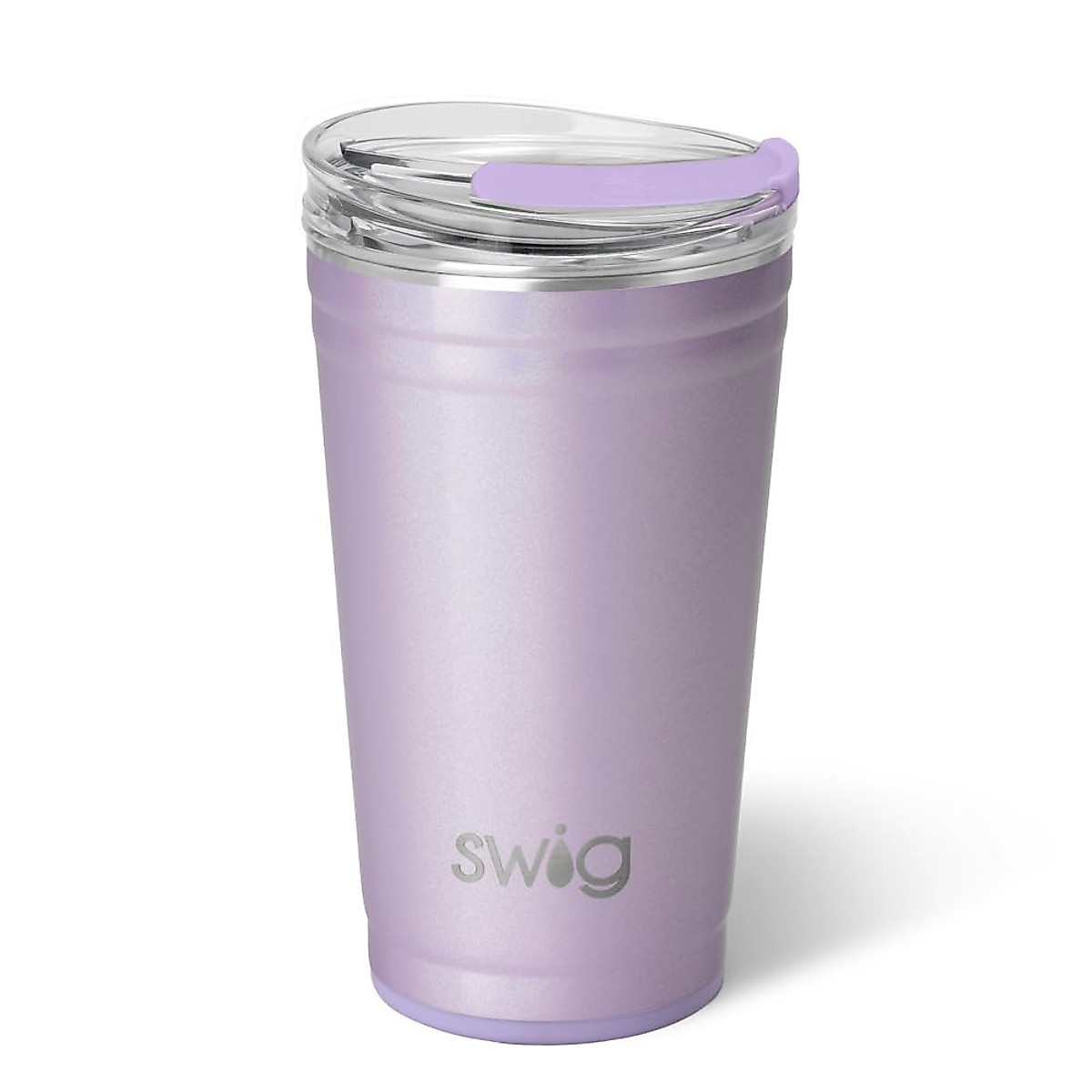 Swig Life 24oz Party Cup, Stackable Insulated Travel Coffee Tumbler with EZ Slider Lid, Cup Holder Friendly Travel Thermos, Stainless Steel 24 oz Tumbler, Reusable Coffee Mug (Pixie)