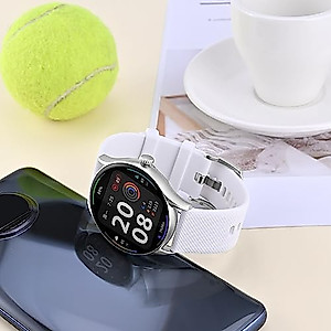 Anbeer Silicone Watch Band 20mm Quick Release Rubber Watch Straps for Men Women,White with Silver Stainless Steel Buckle