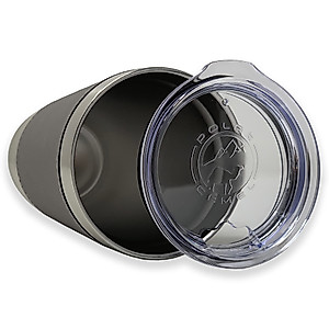 LaserGram 20oz Vacuum Insulated Tumbler Mug, Bowling Ball and Pins, Personalized Engraving Included (Faux Leather, Gray)