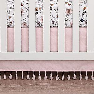 NoJo Keep Blooming Pink, White, Purple and Gold, Flowers, Fox, Bunny and Birds "Keep Blooming Sweet Girl" 4 Piece Nursery Crib Bedding Set - Comforter, 100% Cotton Fitted Crib Sheet, Crib Skirt