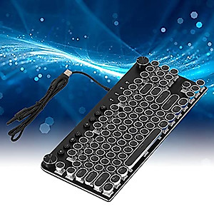 01 02 015 87 Keys Keyboard, Gaming Keyboard Ergonomic Design Plug and Play Portable Durable 87 Keys Layout for Office for Home