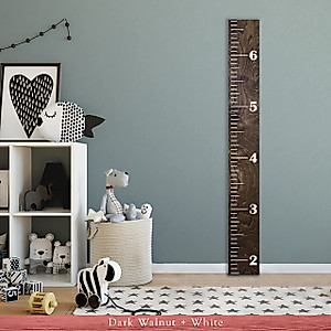Back40Life Wooden Kids Growth Chart Ruler for Boys and Girls (The Establishment) - Dark Walnut