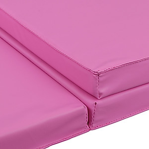 BBBuy 6' x 2' Tri-Fold Portable Folding Exercise Gym Mat Extra Thick Foam Gymnastics Tumbling Mats Aerobics Yoga Martial Arts MMA Stretching Core Workouts w/Carrying Handle