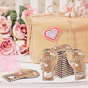 Rtteri 24 Pack Rustic Baby Shower Bottle Opener Favors, Rustic Flower Baby Shower Favors for Girl Bottle Openers Party Favors Souvenirs for Girl Decorations