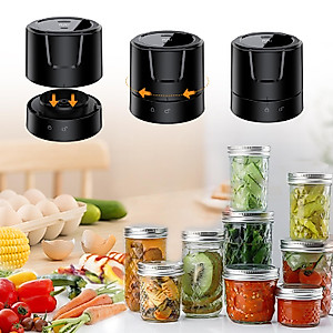 Mason Jars Vacuum Sealer Kit for Wide and Regular Mouth Mason Jars, Wireless Electric Vacuum Seal Machine with 10pcs Lids and An Opener