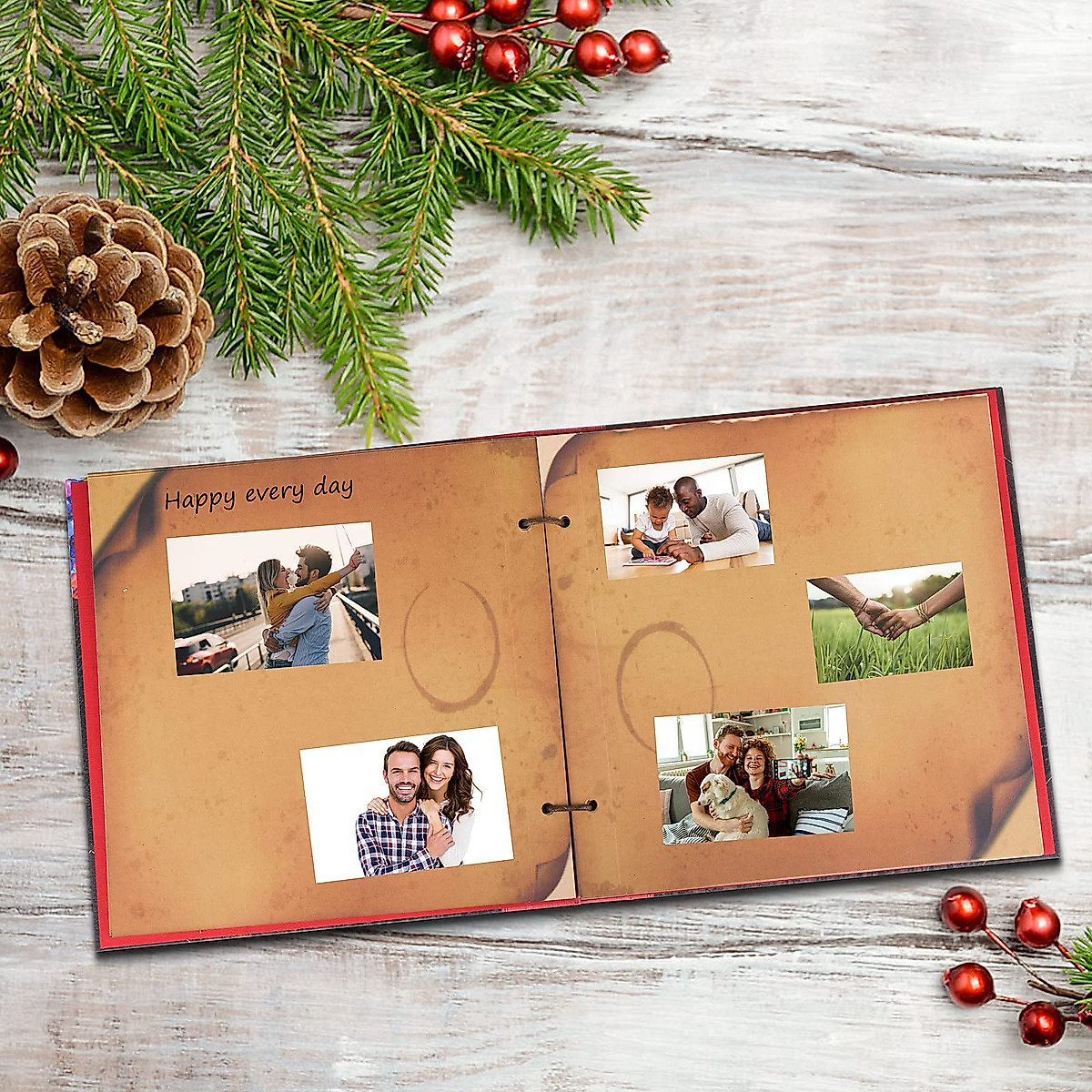 Our Adventure Book 12x12 Inch,Scrapbook Album Large Handmade Travel Scrapbook 60 Pages DIY Album for Anniversary,Wedding,Travelling,Writing,Baby,Friends,Family,Couple Gifts (Up House)