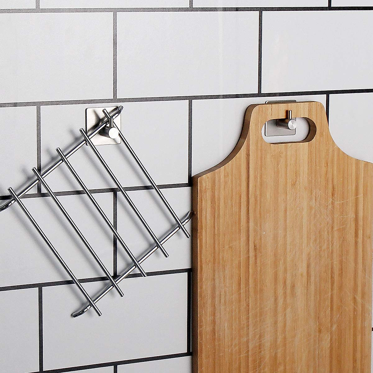 Self Adhesive Hooks Wall Coat Hooks Heavy Duty Wall Hanger Hanging for Robe, Kitchen Bathroom Waterproof Stainless Steel Hooks Ultra Strong Self Metal Key Towel Hooks -4 Packs