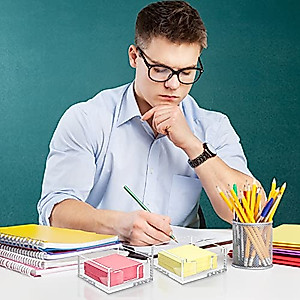 Clear Acrylic Sticky Notepad Holder,Acrylic Sticky Note Dispenser for Desk Accessories (1 Pack)