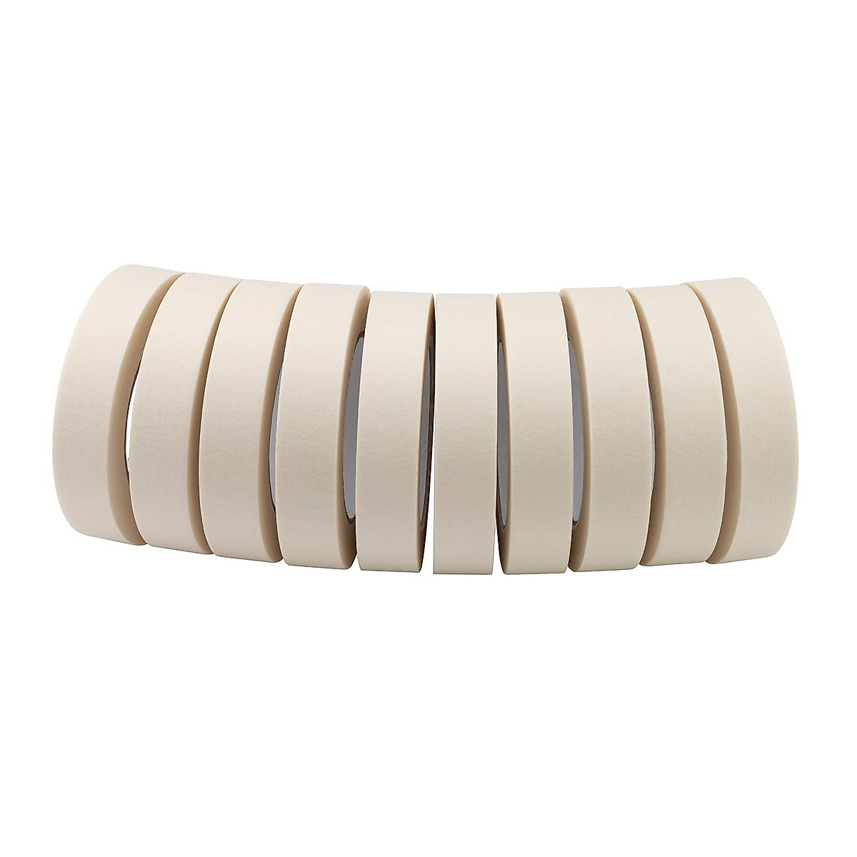 Lichamp Masking Tape 1 inch, 10 Pack General Purpose Masking Tape Bulk Multipack for Basic Use, 1 inch x 55 Yards x 10 Rolls (550 Total Yards)