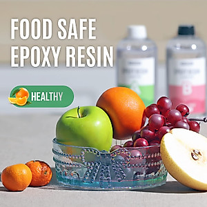 32OZ Epoxy Resin Kit, Crystal Clear Epoxy Resin Including 16OZ Resin and 16OZ Hardener, Bubbles Free Table Top Casting Resin for DIY Art, Jewelry, Crafts, Coating