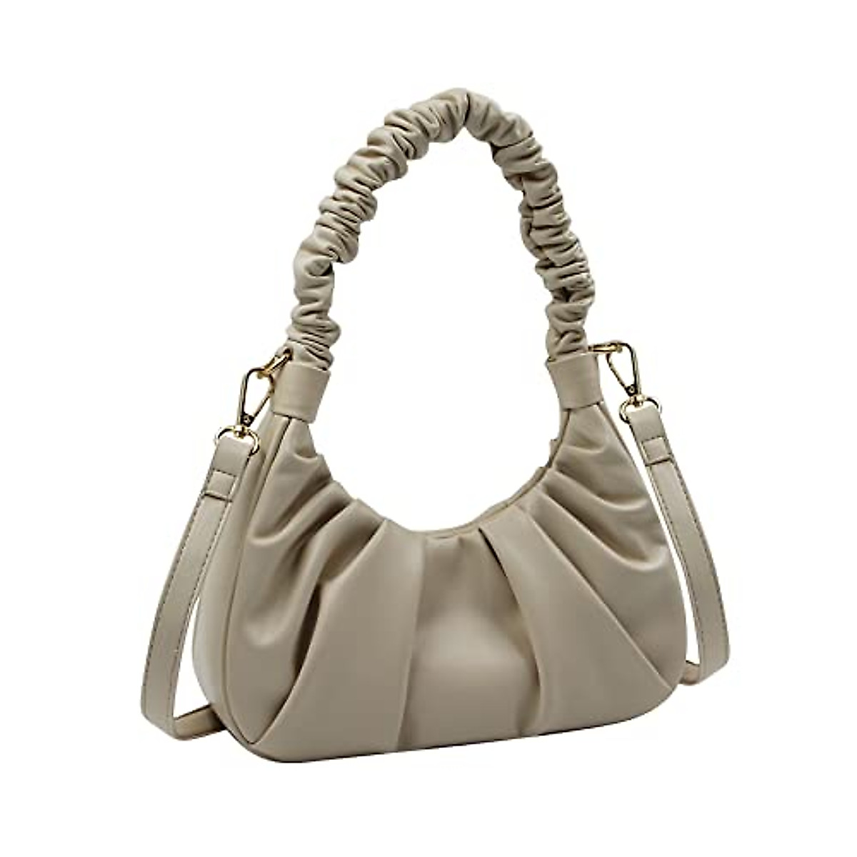 RARITYUS Women Vintage Hobo Handbag Fashion Pleated Purse Shoulder Bag Underarm Small Tote with Shoulder Straps