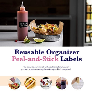 6-Pack Condiment Squeeze Bottles for Sauces - Includes Funnel, Erasable Marker & Reusable Labels, Perfect for Salad Dressings, Liquids, and Ketchup, Durable Plastic 4 oz Bottles